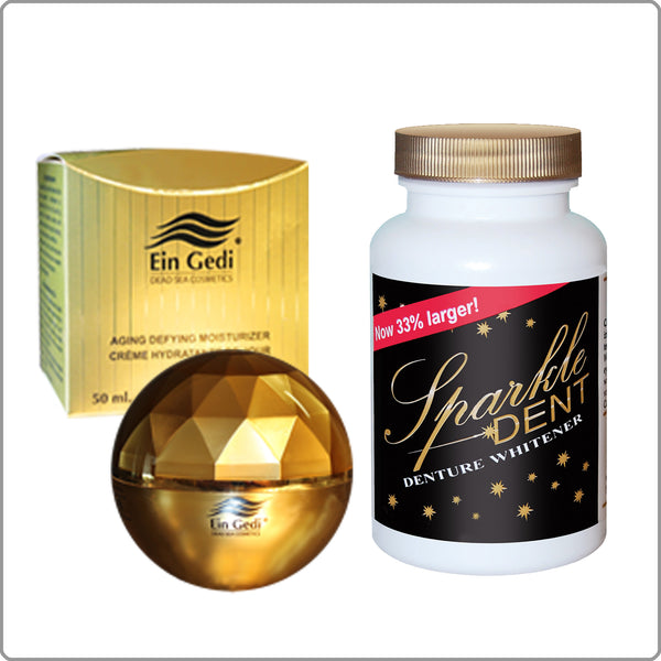 Sparkle-Dent Denture Cleaner and Ein Gedi Age Defying Moisturizer Crem ...
